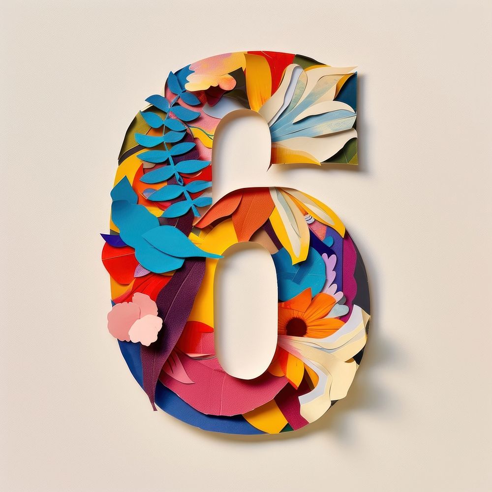 Number 6 shape text art. | Free Photo Illustration - rawpixel