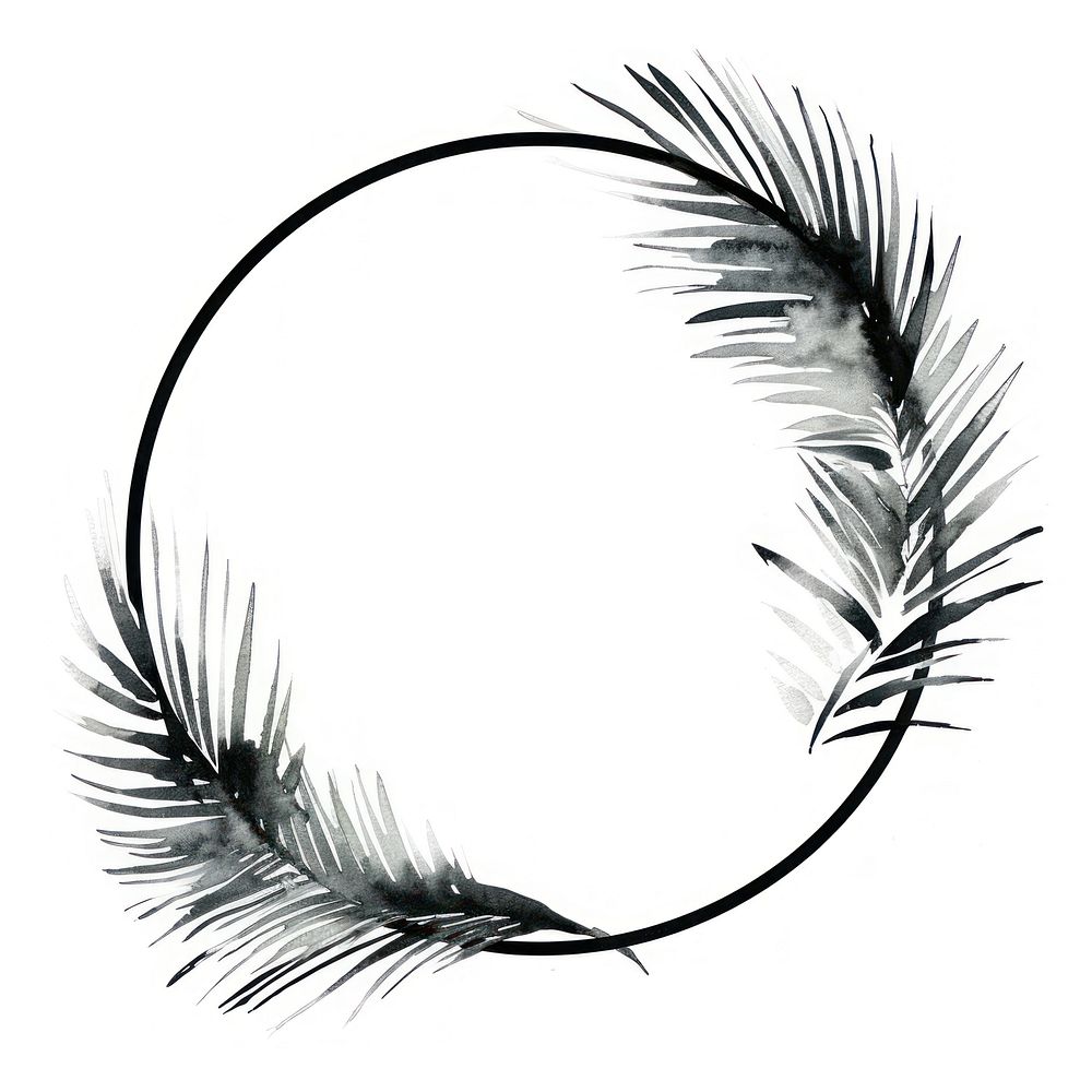 Colorful stroke palm leaves frame | Free Photo Illustration - rawpixel