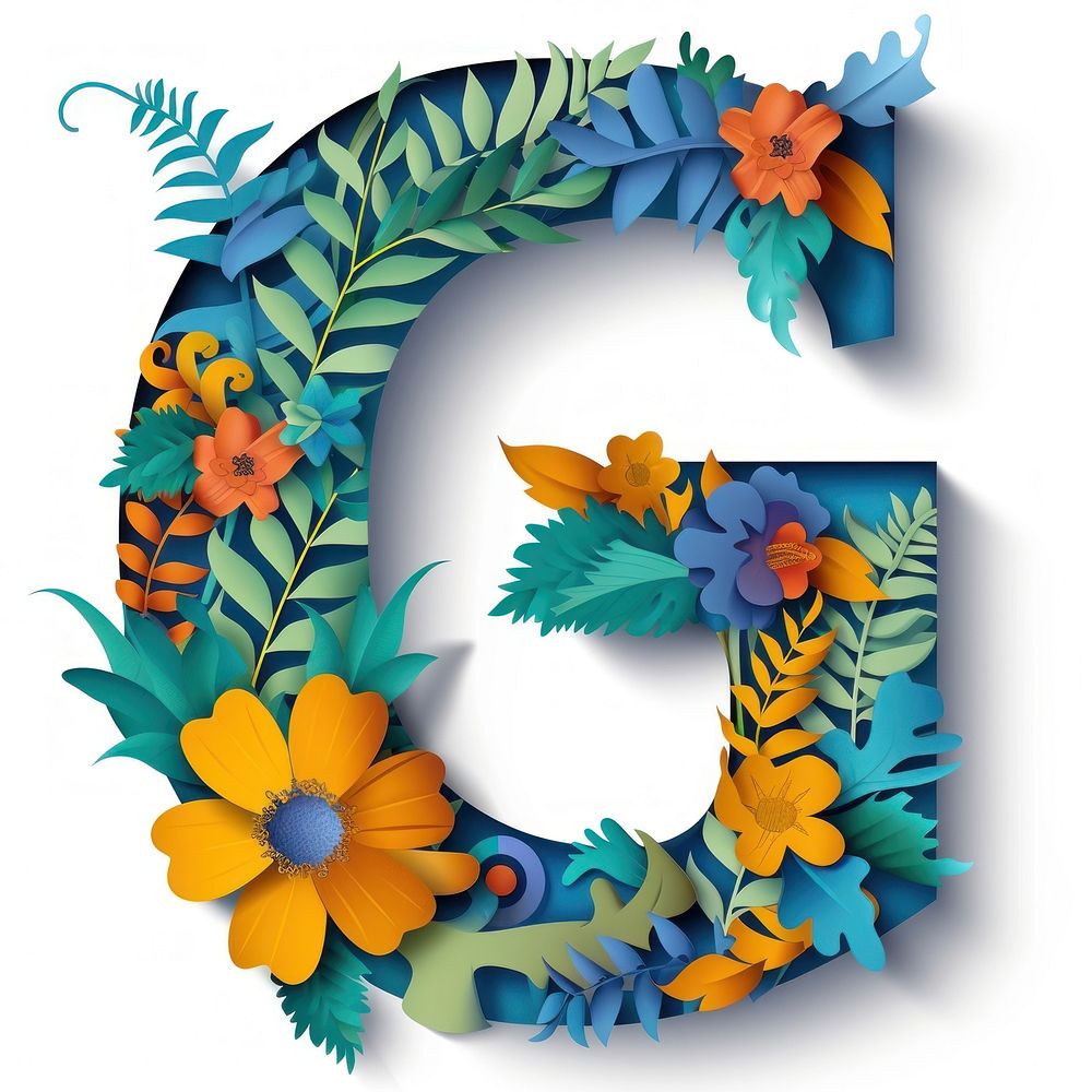 Letter G alphabet flower shape. | Free Photo Illustration - rawpixel