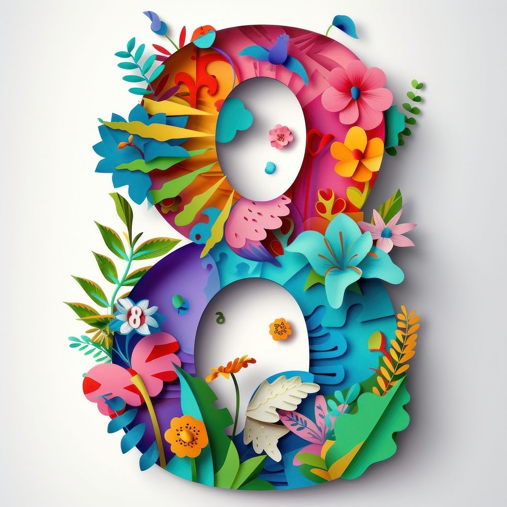 Number 8 art shape font. | Free Photo Illustration - rawpixel