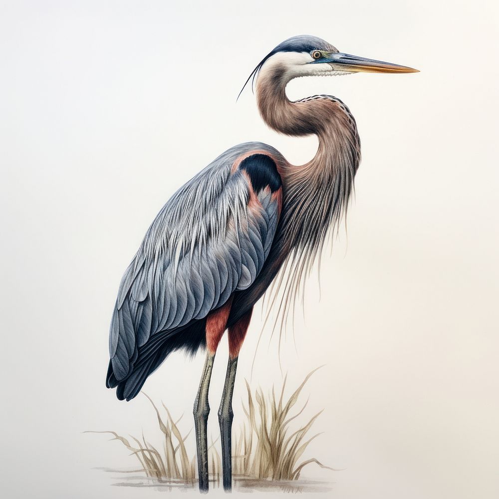 Heron drawing animal sketch. | Premium Photo Illustration - rawpixel