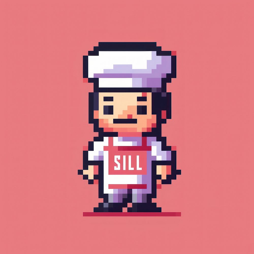 Chef pixel technology nutcracker pixelated. | Premium Photo ...