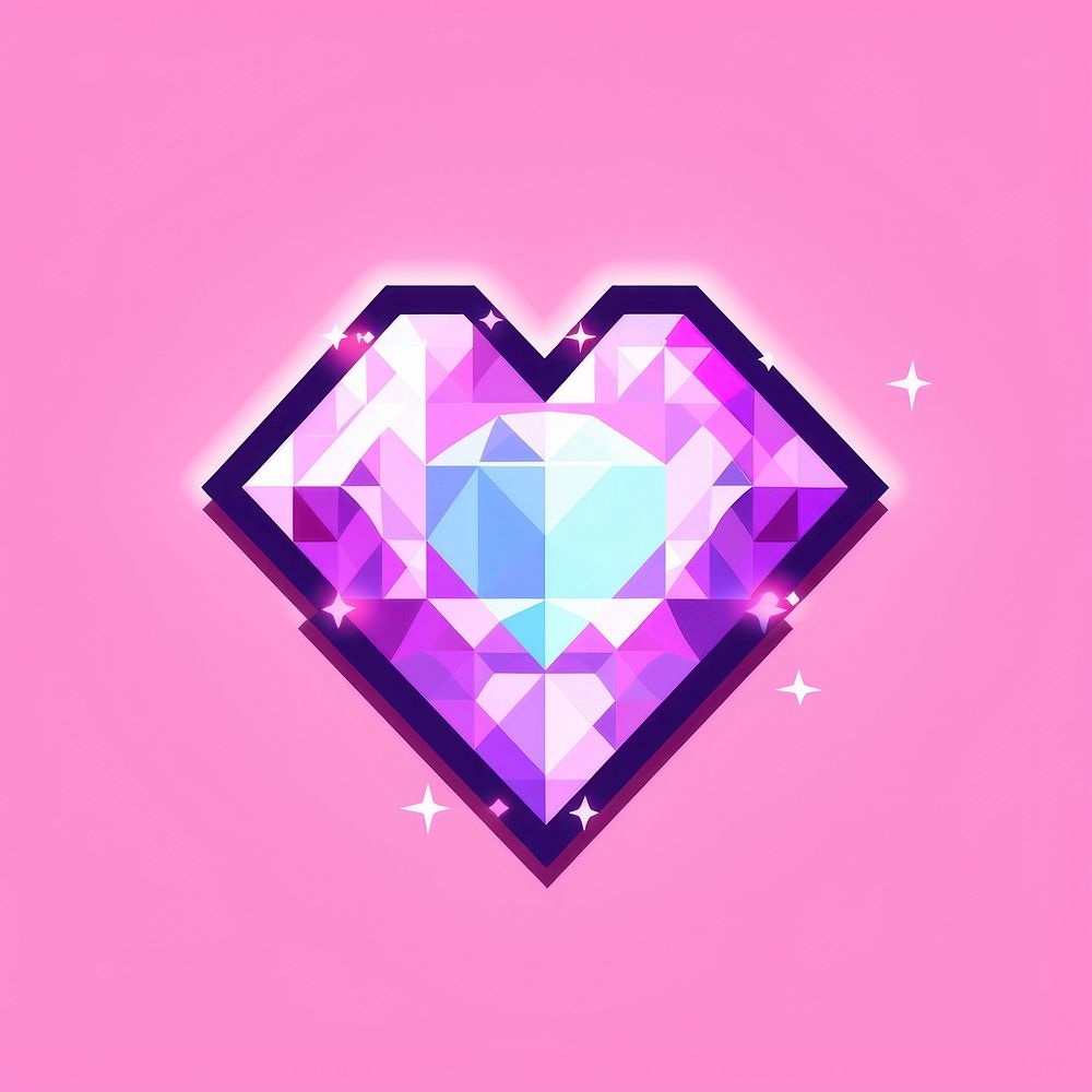 Diamond pixel gemstone jewelry purple. | Free Photo Illustration - rawpixel