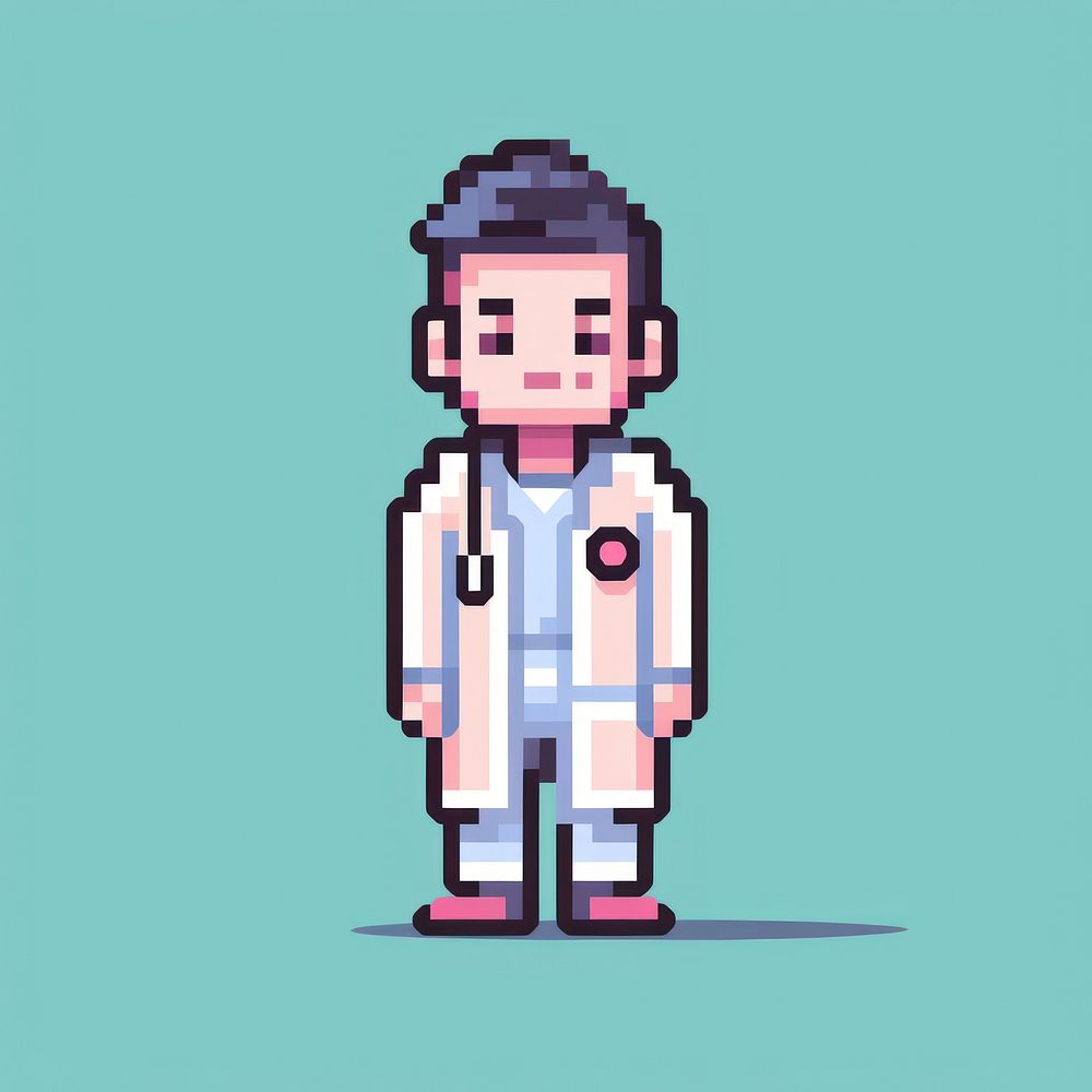 Doctor pixel portrait art stethoscope. | Free Photo Illustration - rawpixel
