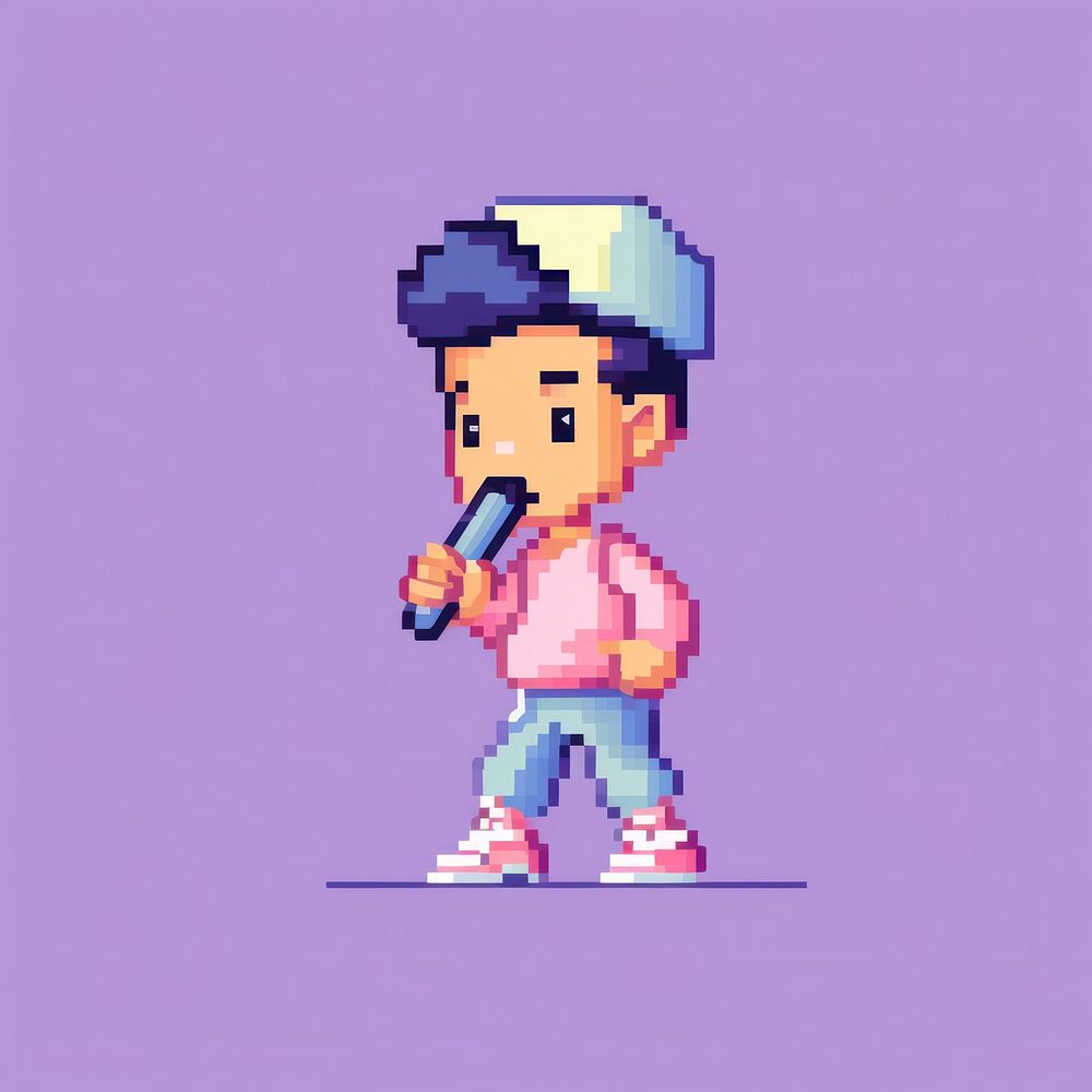 Singer pixel purple art architecture. | Free Photo Illustration - rawpixel