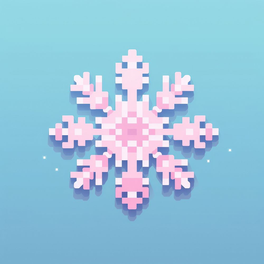 Snowflake pixel shape decoration pixelated | Free Photo Illustration ...
