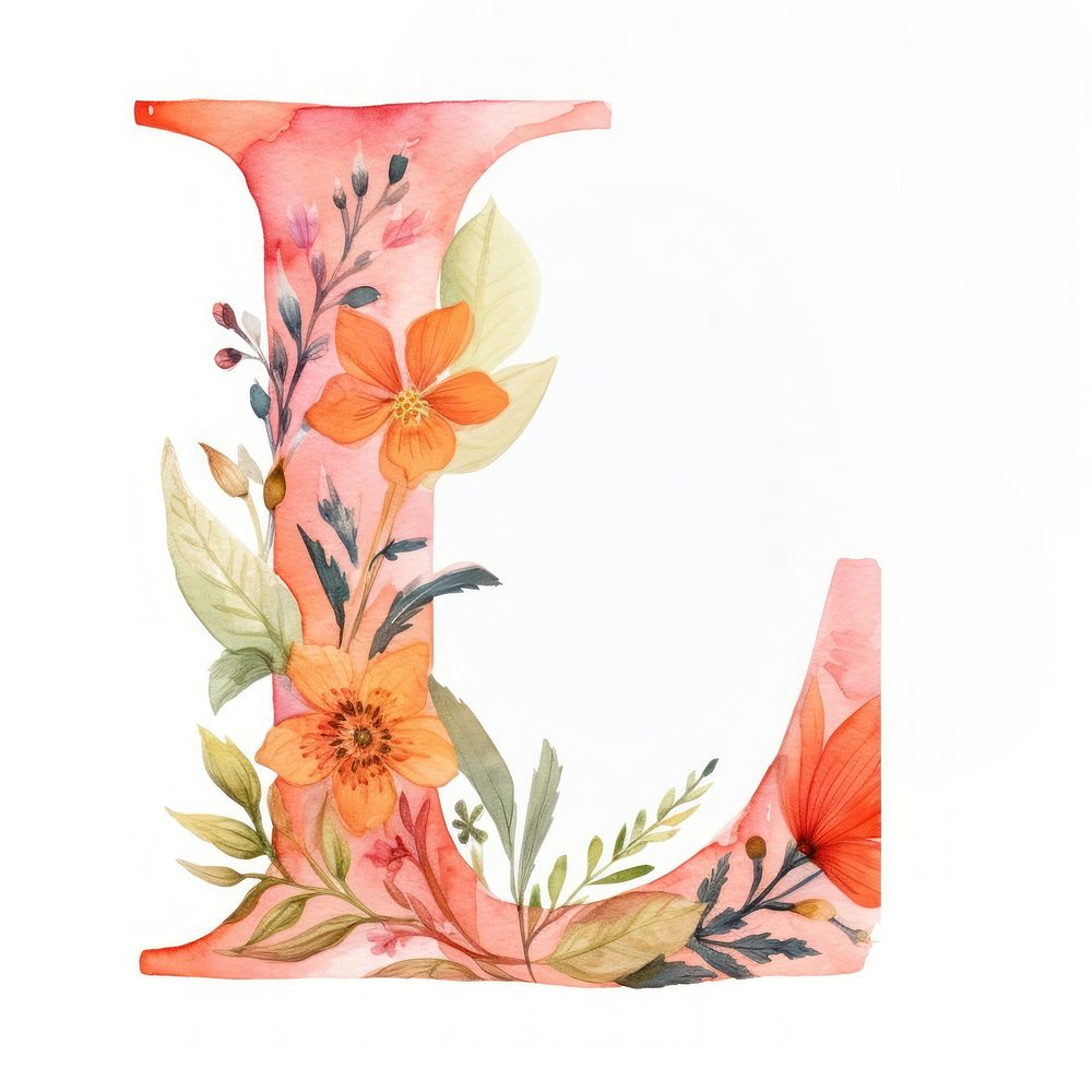 Floral alphabet L art flower | Premium Photo Illustration - rawpixel