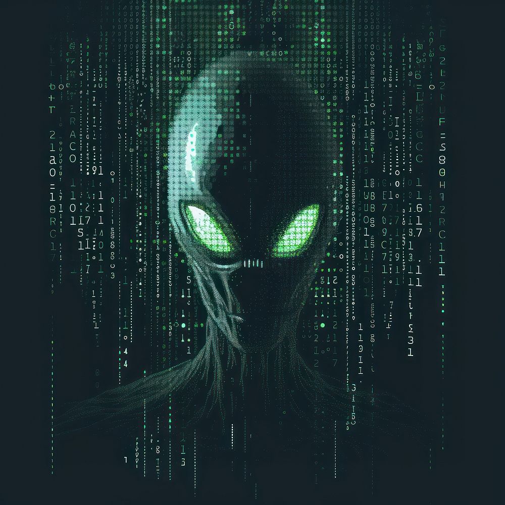 Aliens invader technology green cyberspace. | Free Photo Illustration ...