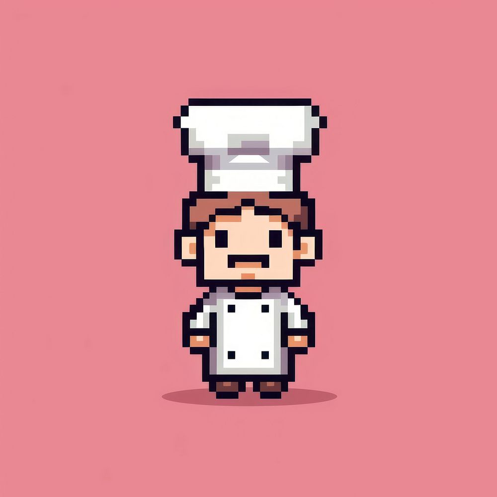 Chef pixel pixelated portrait uniform. | Premium Photo Illustration ...