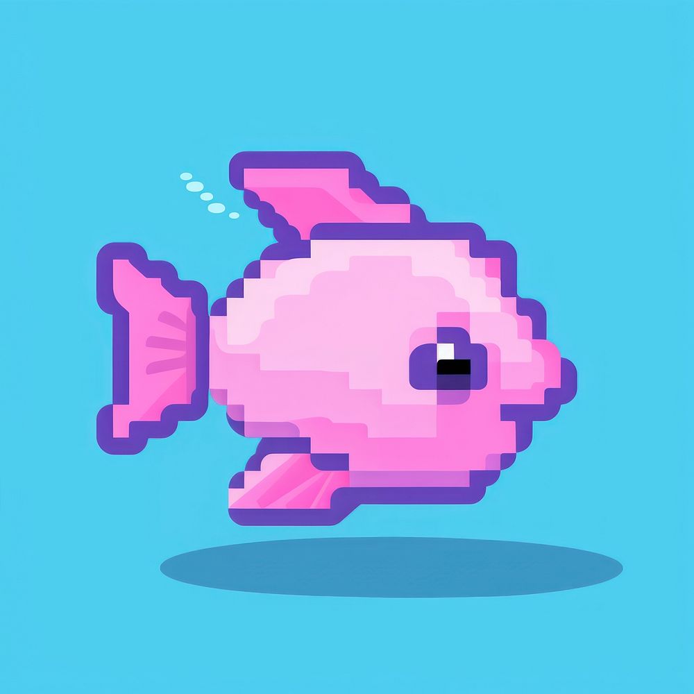 Fish pixel animal pixelated aquarium | Free Photo Illustration - rawpixel