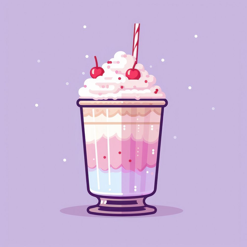 Milkshake pixel smoothie dessert drink. | Premium Photo Illustration ...