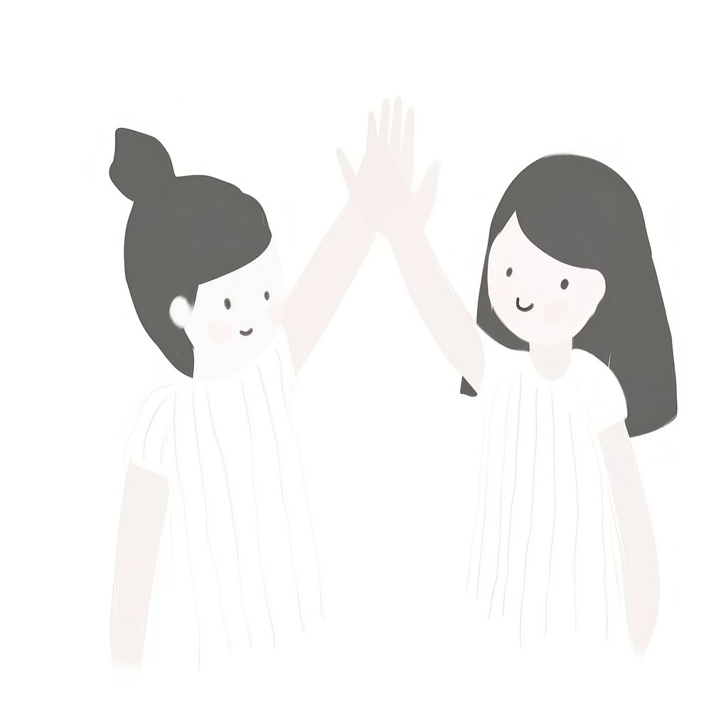 High five women drawing sketch | Free Photo Illustration - rawpixel