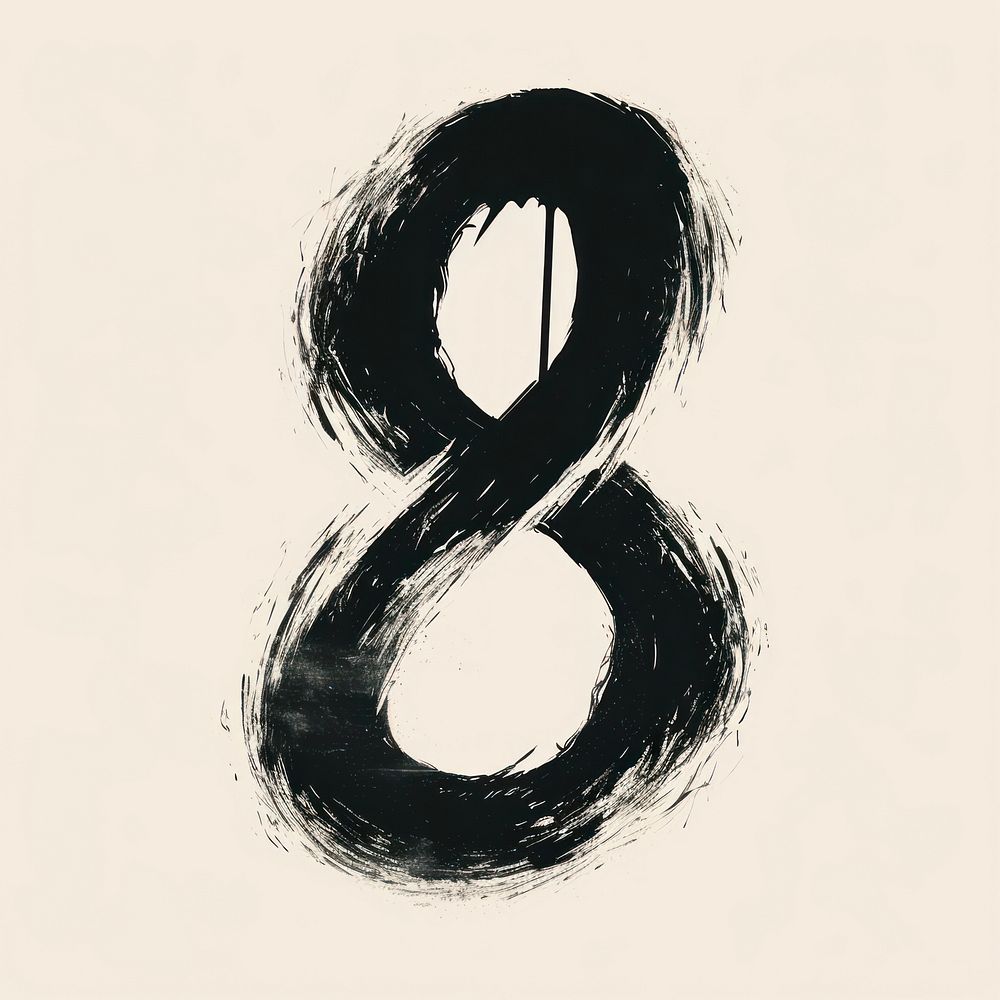 Number 8 marker brush line | Free Photo Illustration - rawpixel