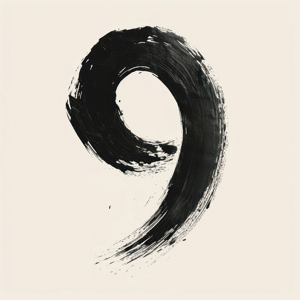 Number 9 marker brush line | Premium Photo Illustration - rawpixel