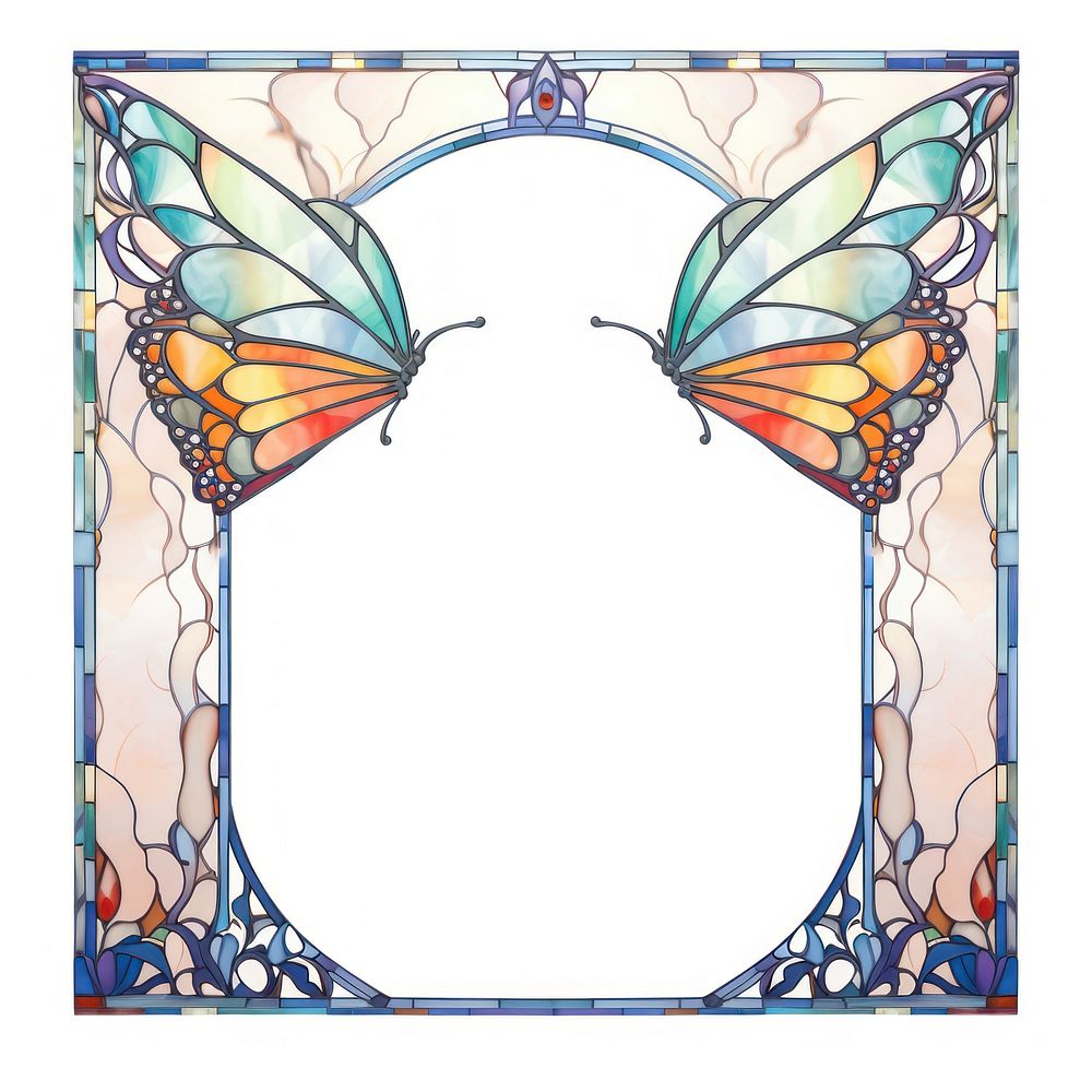 Arch art nouveau butterfly glass | Premium Photo Illustration - rawpixel