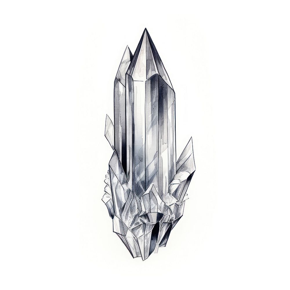 Crystal mineral drawing quartz. | Premium Photo Illustration - rawpixel