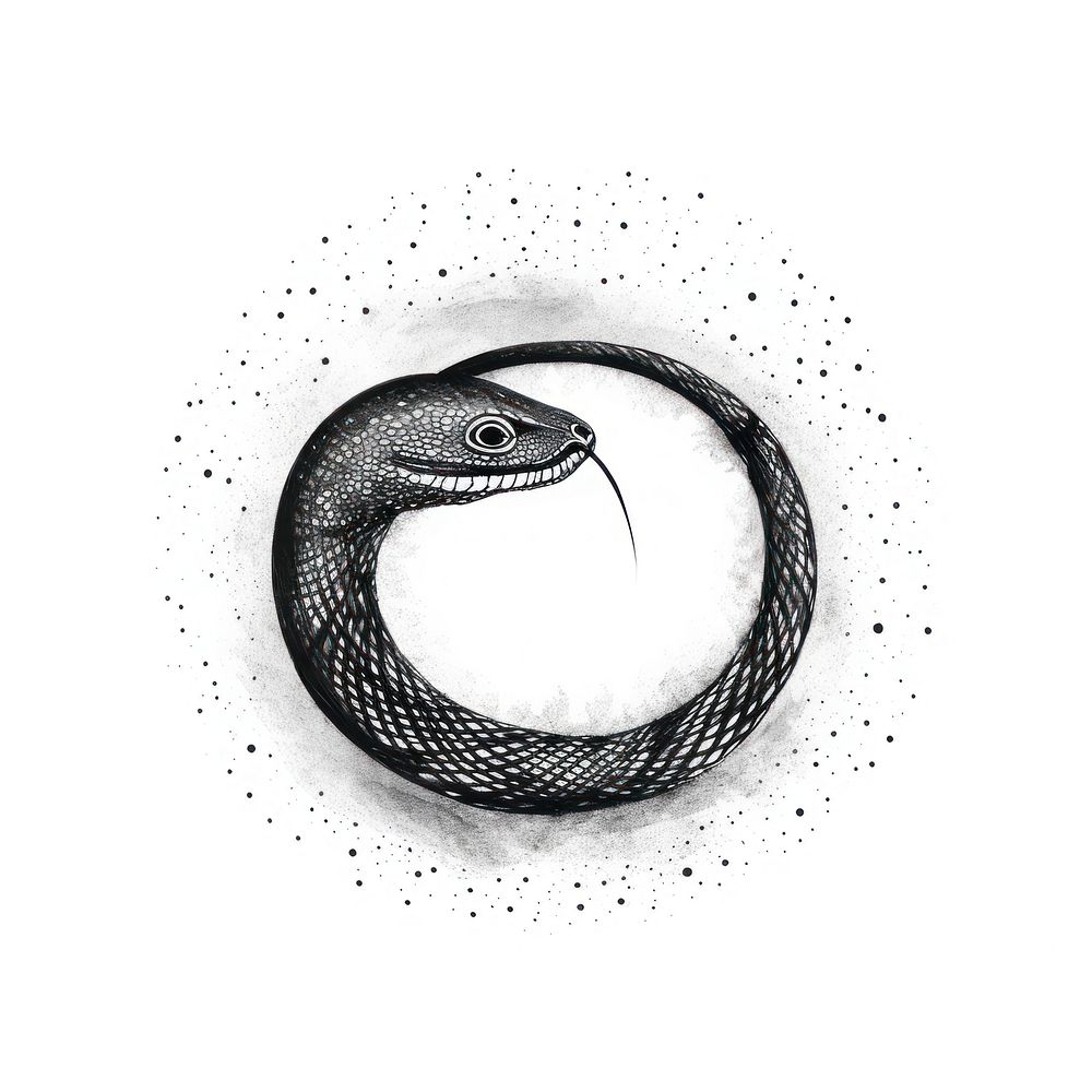 Ancient Occult Alchemical Snake drawing | Premium Photo Illustration ...