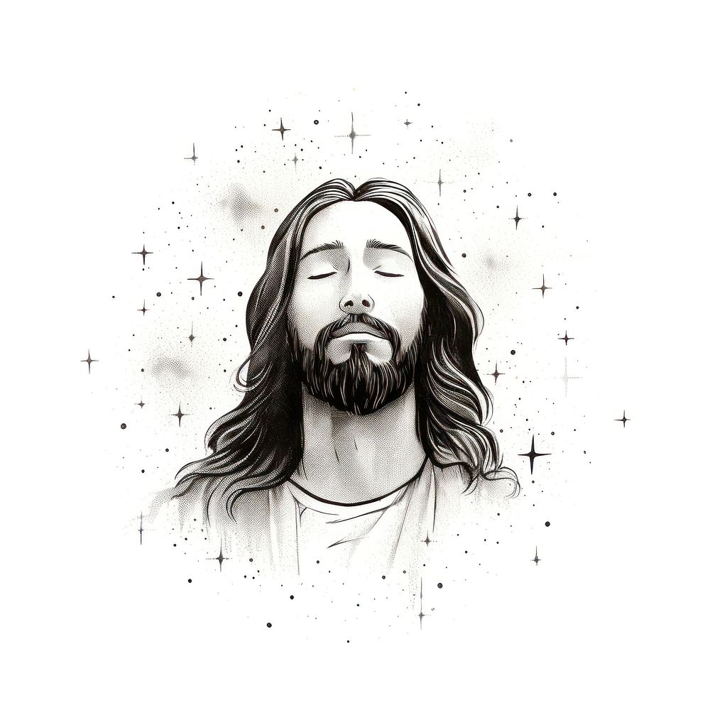 Jesus christ drawing portrait sketch. | Premium Photo Illustration ...