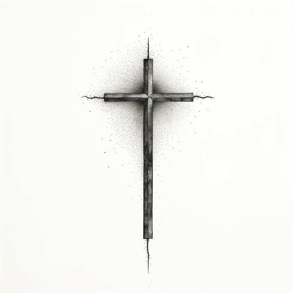 Christ cross crucifix drawing symbol. | Premium Photo Illustration ...