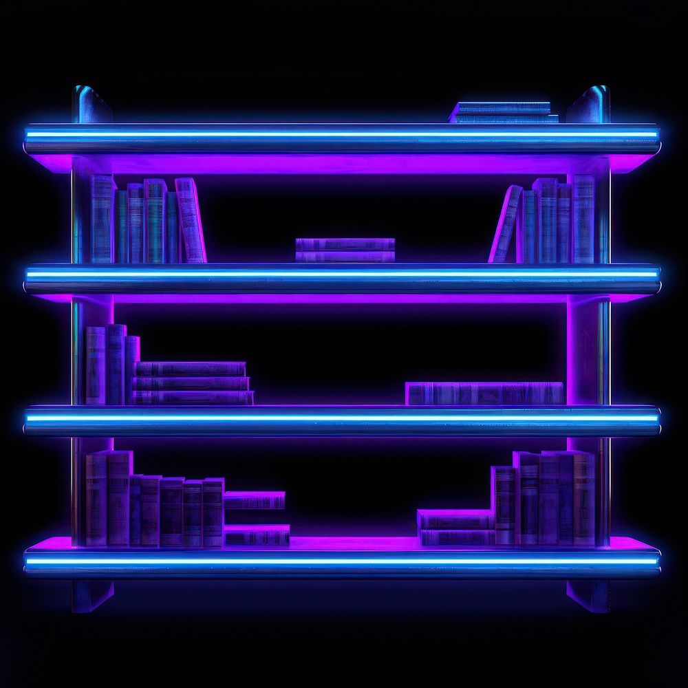 Neon book shelf light purple | Premium Photo Illustration - rawpixel