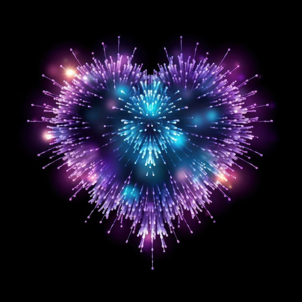 Neon firework heart shape fireworks | Free Photo Illustration - rawpixel