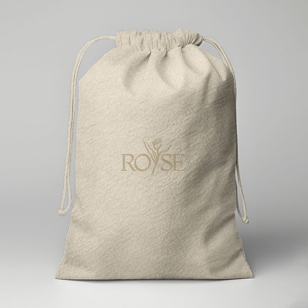 Beige drawstring bag mockup psd | Premium PSD Mockup - rawpixel