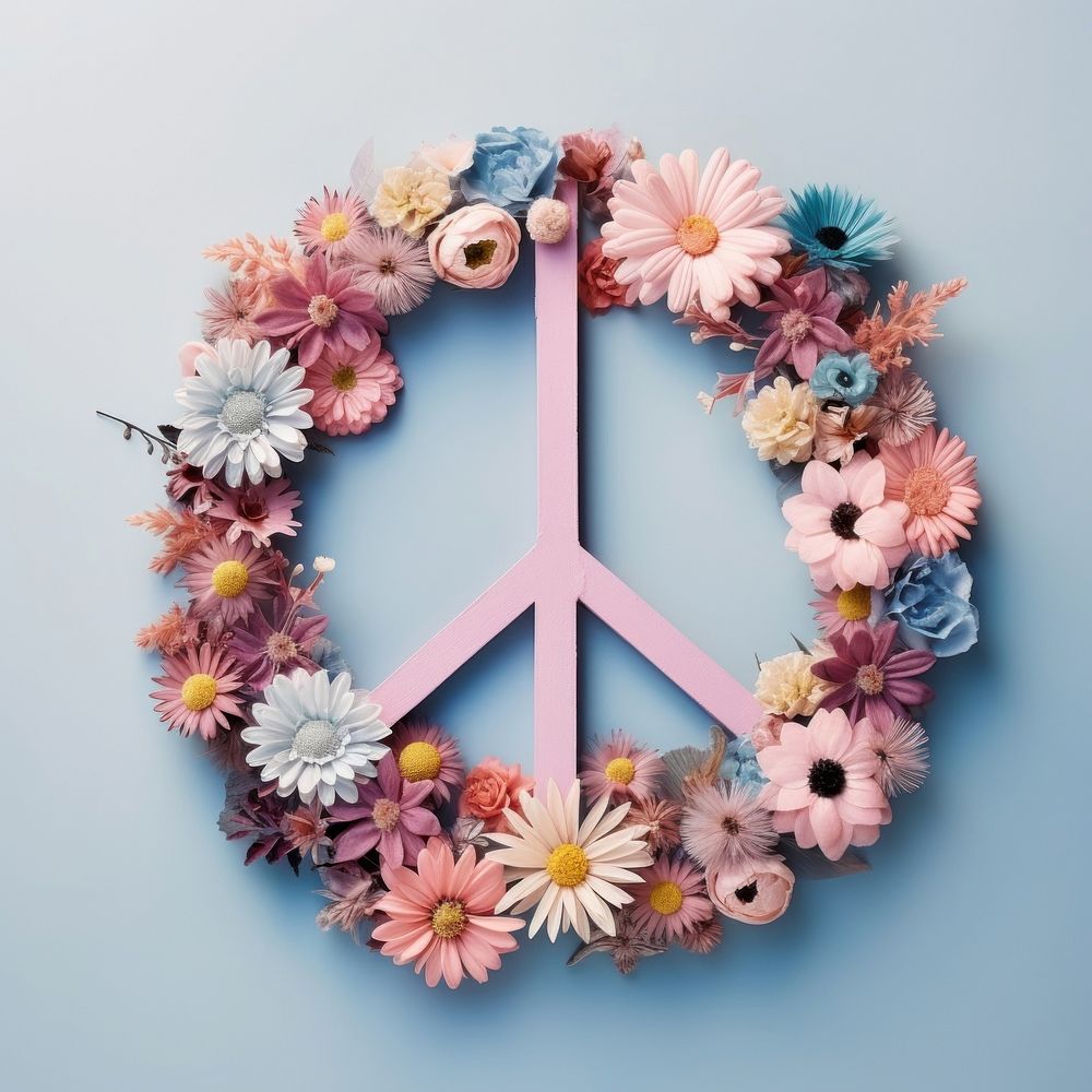 Floral frame Peace Sign wreath | Premium Photo Illustration - rawpixel