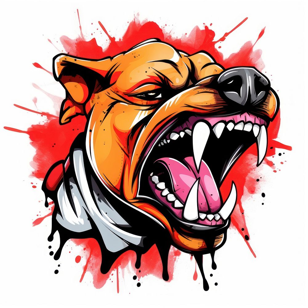 Fierce dog graffiti drawing art. | Premium Photo Illustration - rawpixel