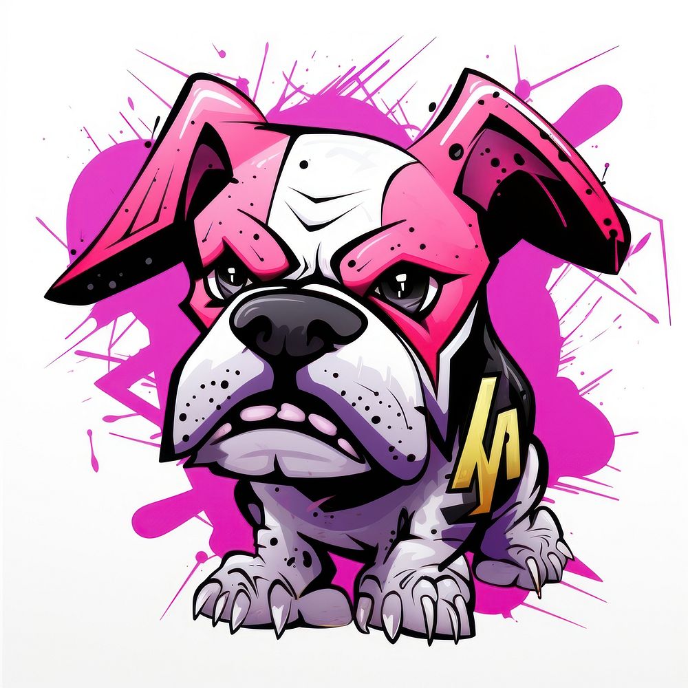 Fierce dog art bulldog drawing. | Free Photo Illustration - rawpixel