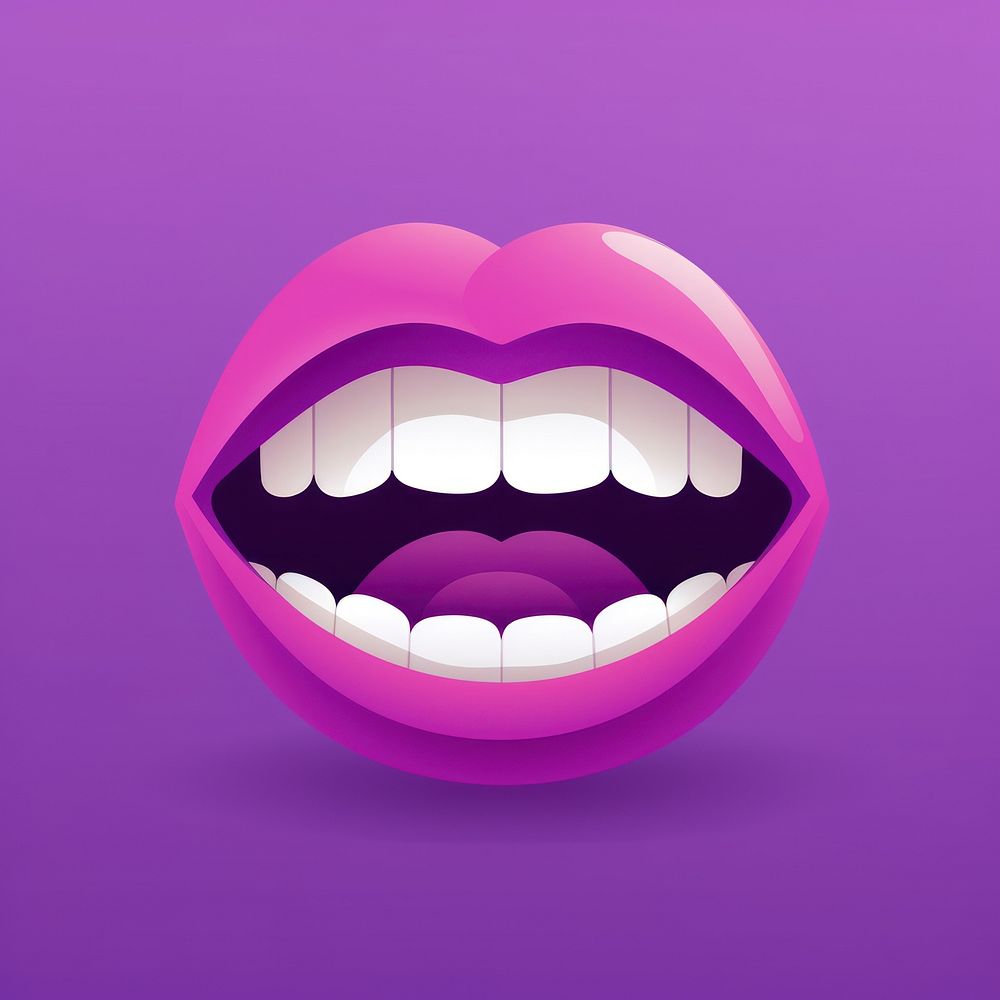 Mouth Expression lipstick purple teeth. | Free Photo Illustration ...