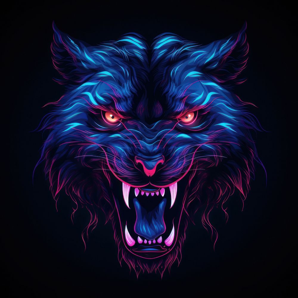 Fang animal mammal black background. | Free Photo Illustration - rawpixel