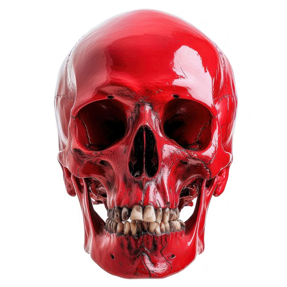 Red skull photo white background | Free Photo - rawpixel