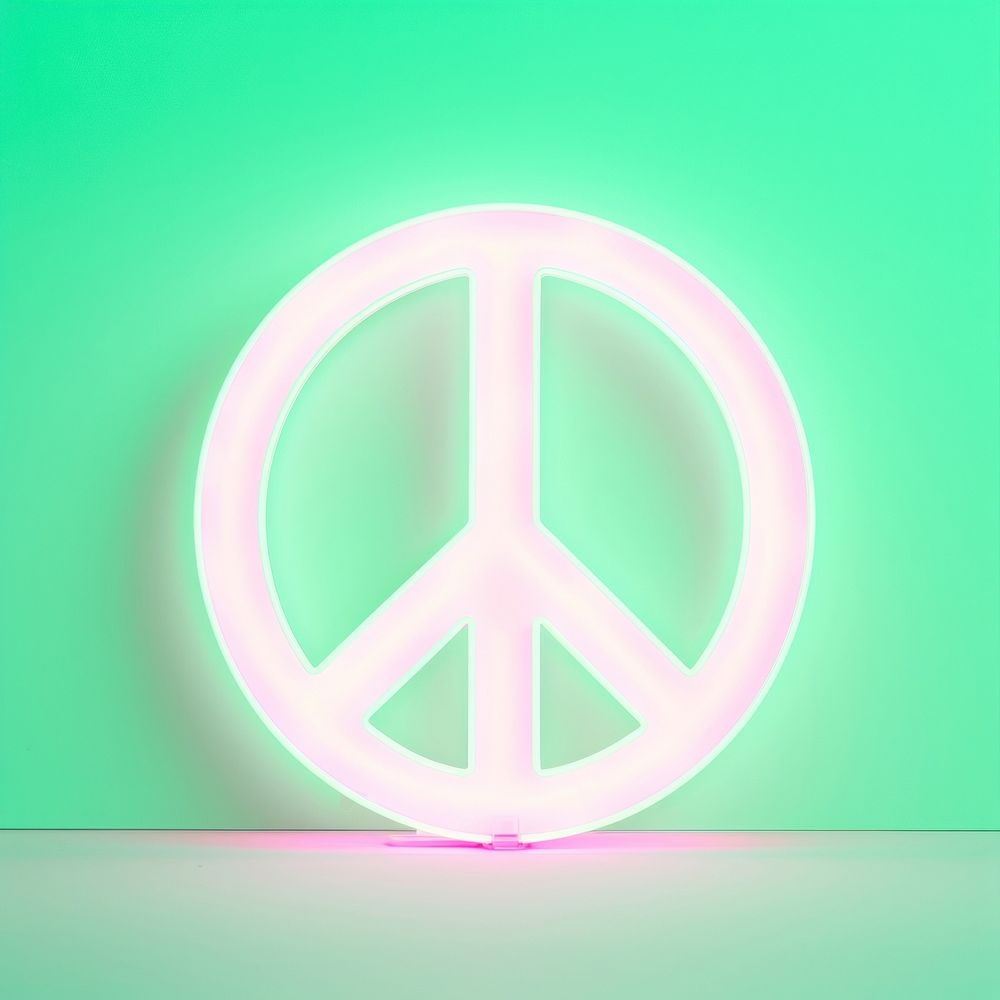 Green pastel neon Peace Sign | Premium Photo Illustration - rawpixel