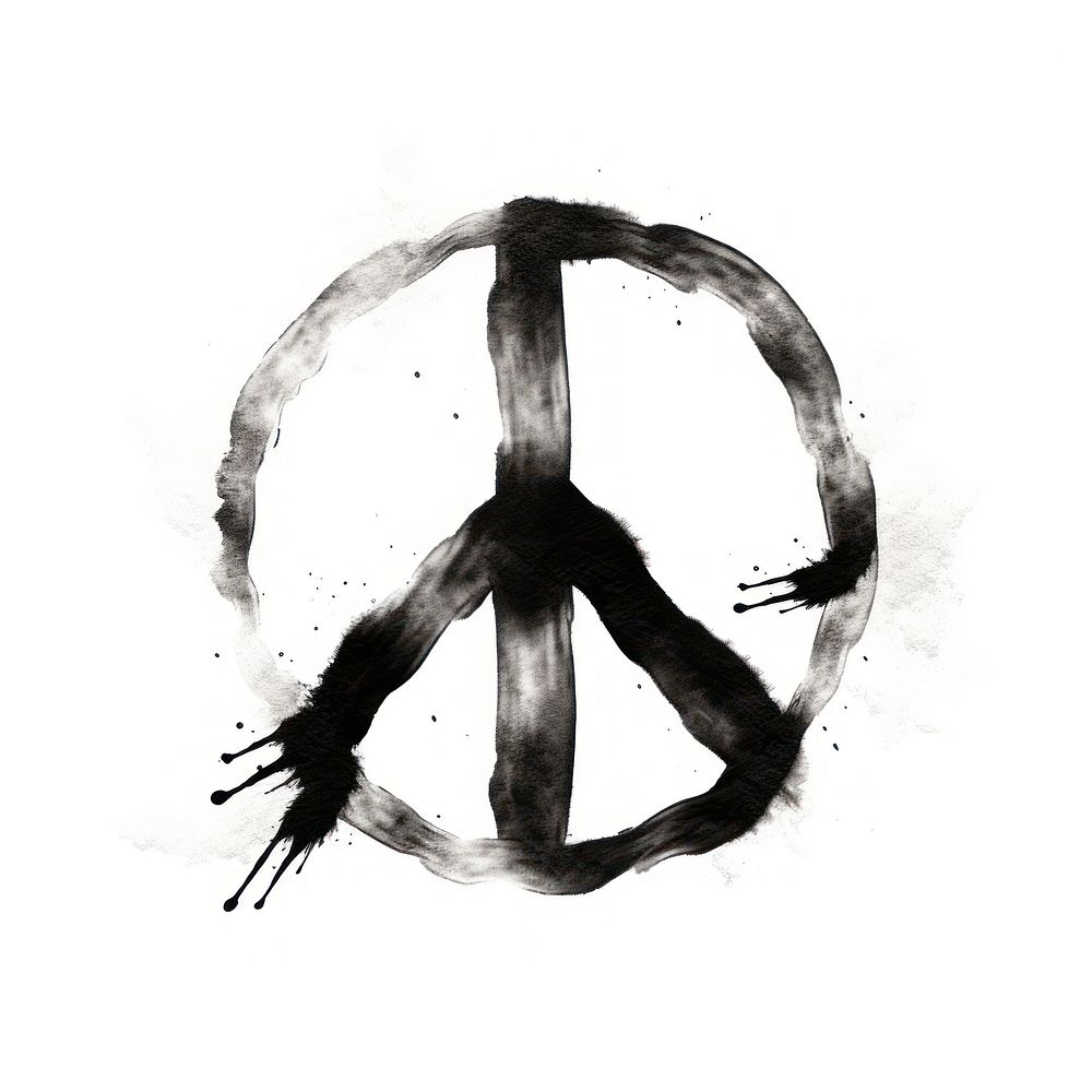 Peace Sign white line white | Free Photo Illustration - rawpixel