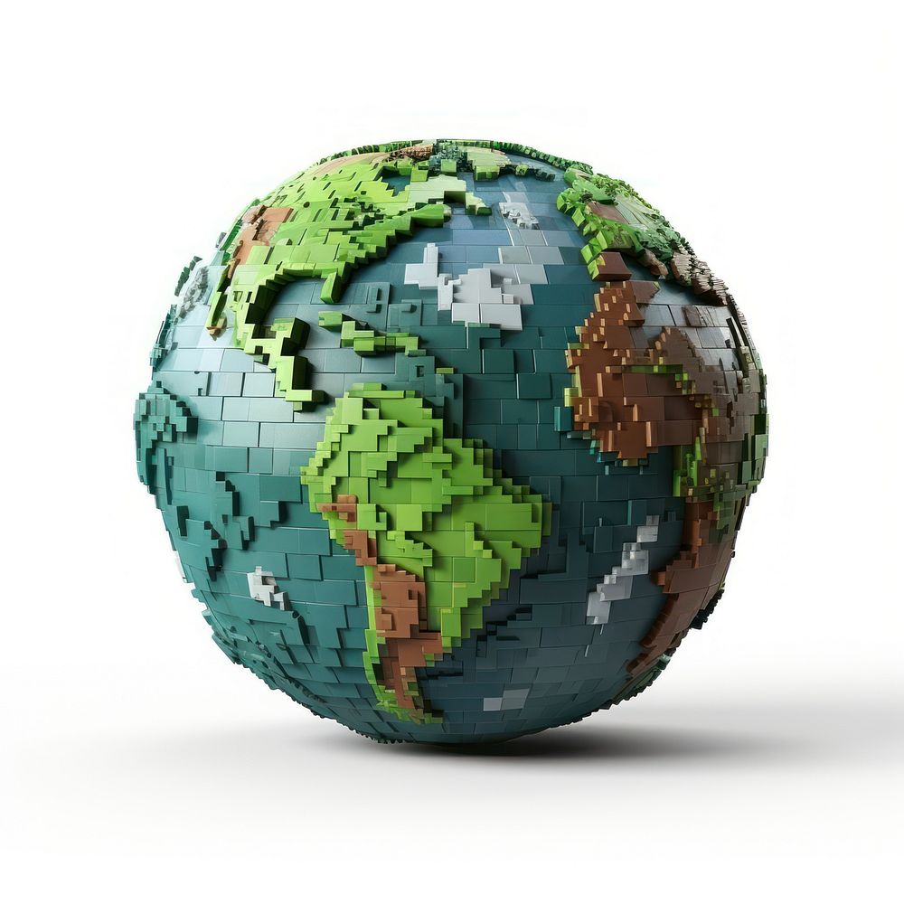 3D pixel art earth sphere | Premium Photo Illustration - rawpixel