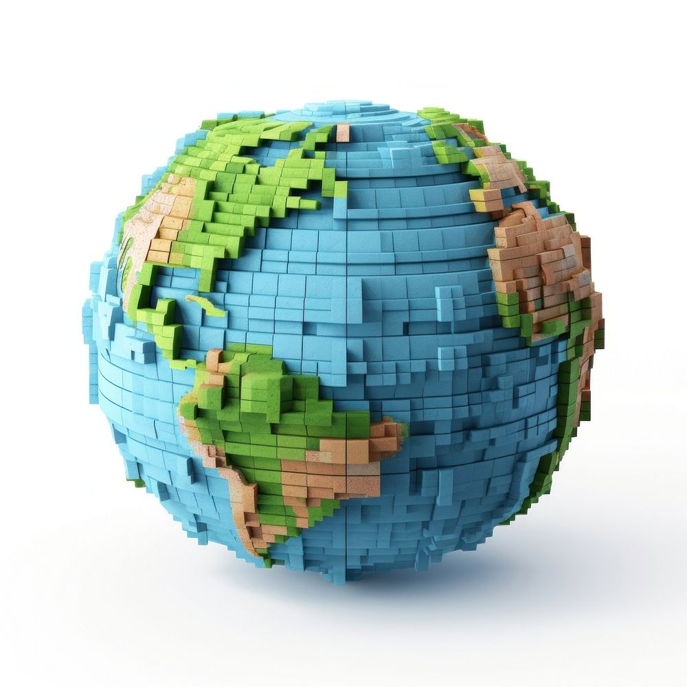 3D pixel art earth sphere | Premium Photo Illustration - rawpixel