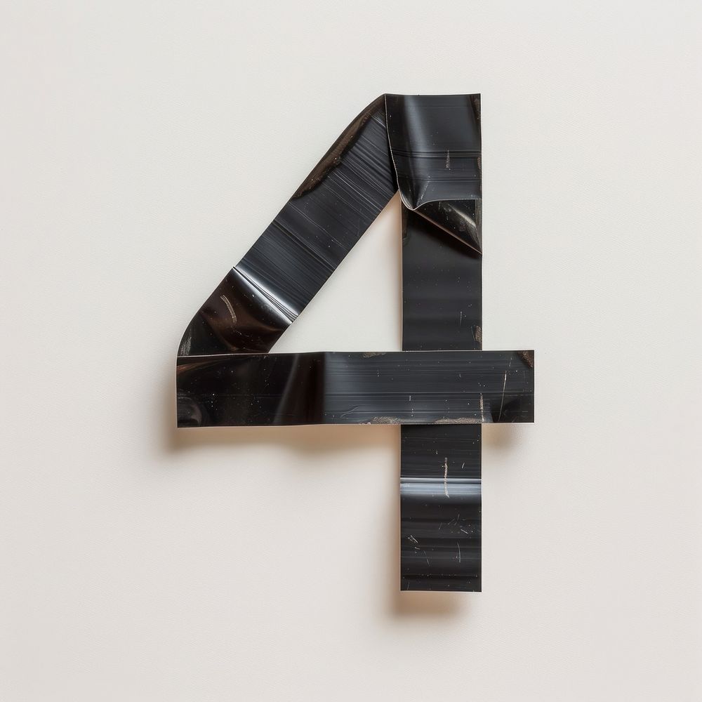 Tape letters number 4 symbol | Premium Photo - rawpixel