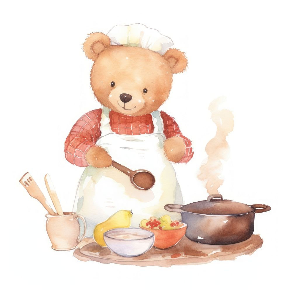 Teddy bear cook cute food. | Premium Photo Illustration - rawpixel