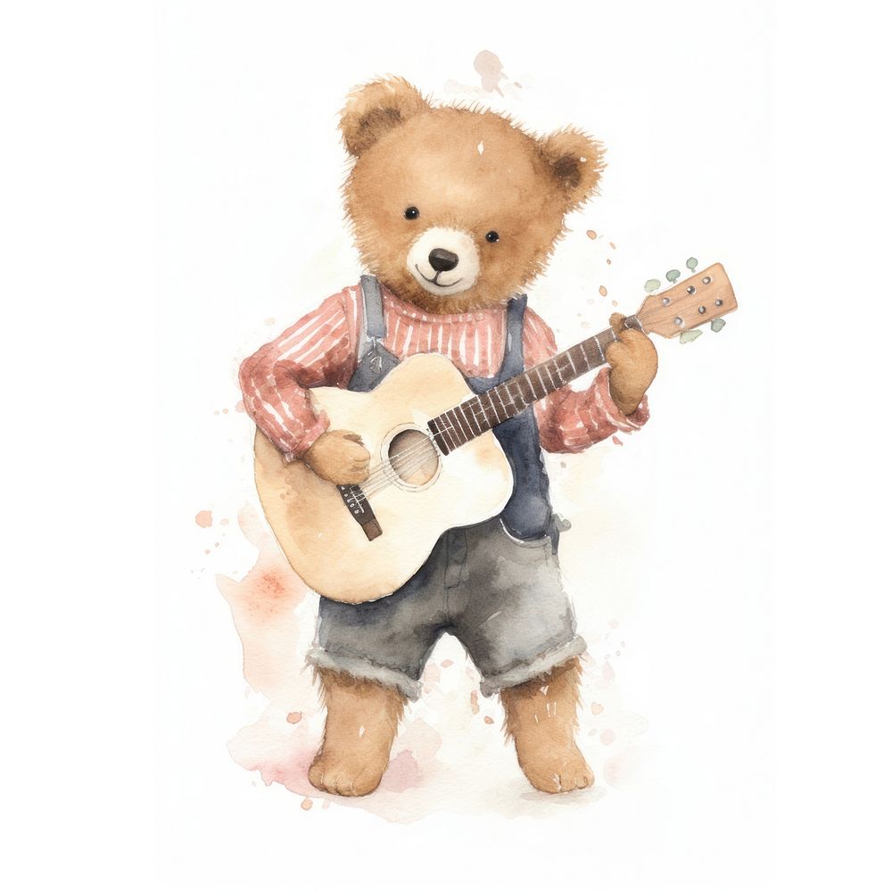 Teddy bear guitar cute toy. | Premium Photo Illustration - rawpixel
