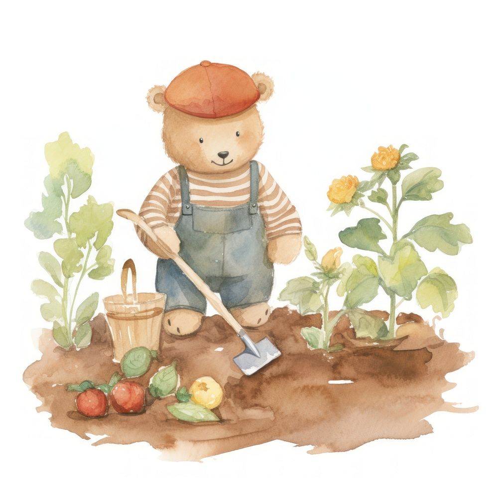 Teddy bear gardening outdoors tool. | Premium Photo Illustration - rawpixel