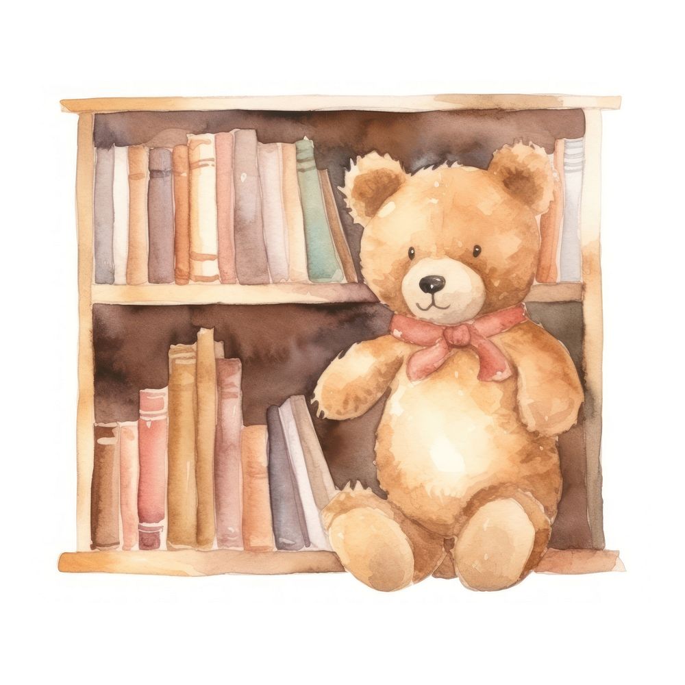 Teddy bear bookshelf furniture bookcase. | Premium Photo Illustration - rawpixel