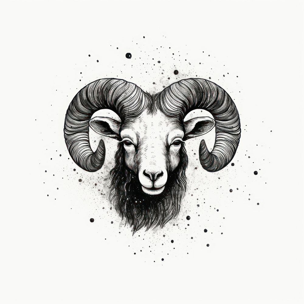 Aries zodiac sign drawing livestock | Free Photo Illustration - rawpixel