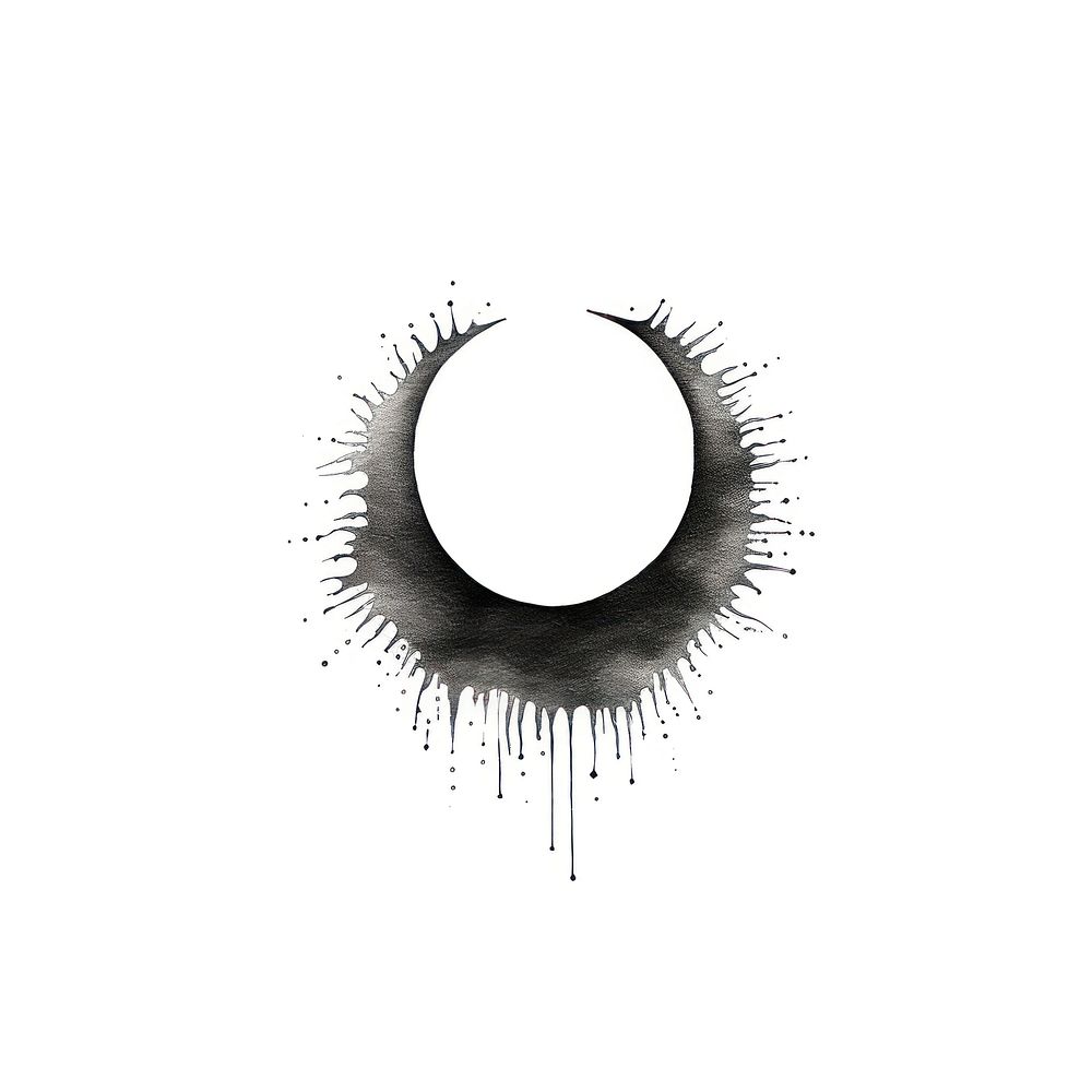 Celestial eclipse drawing white background | Premium Photo Illustration ...