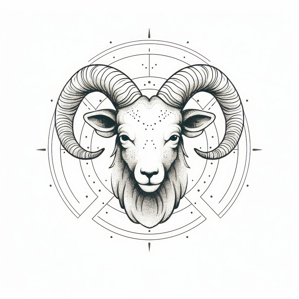 Aries zodiac sign drawing livestock | Free Photo Illustration - rawpixel