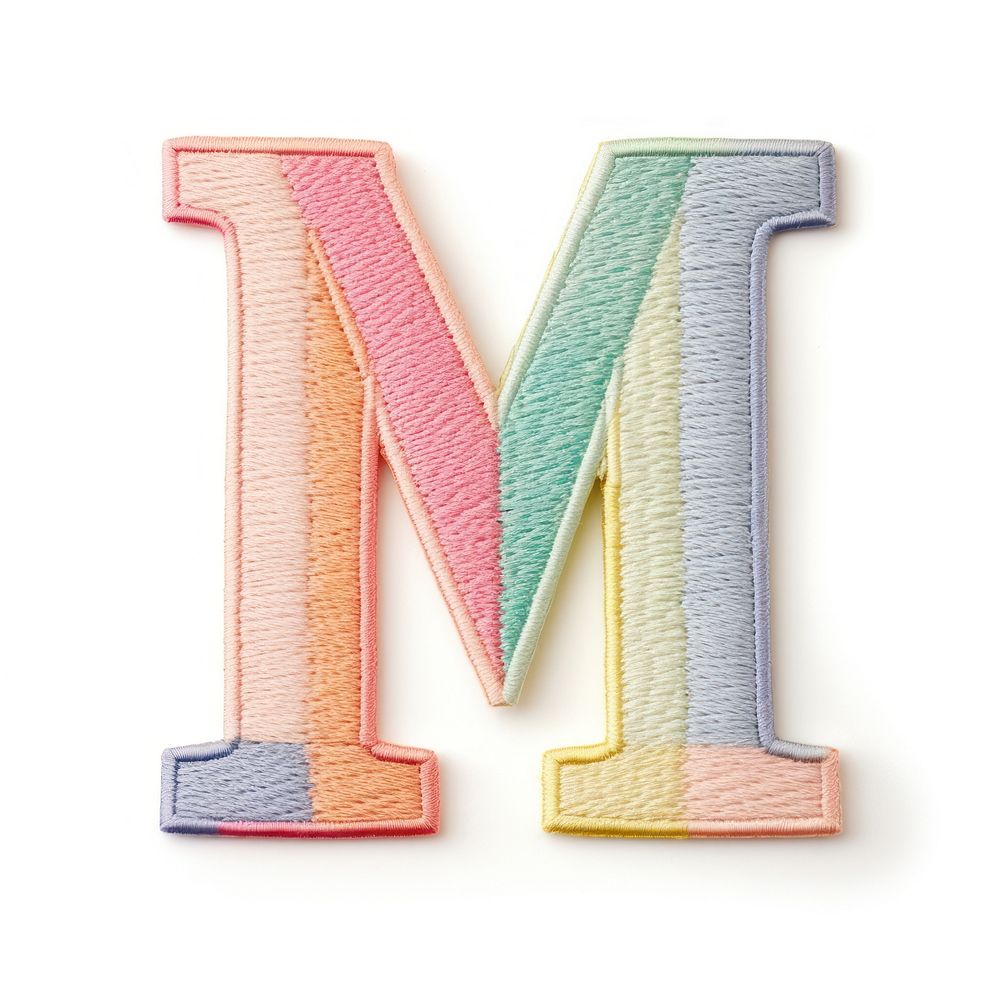 Patch letter M white background | Premium Photo - rawpixel