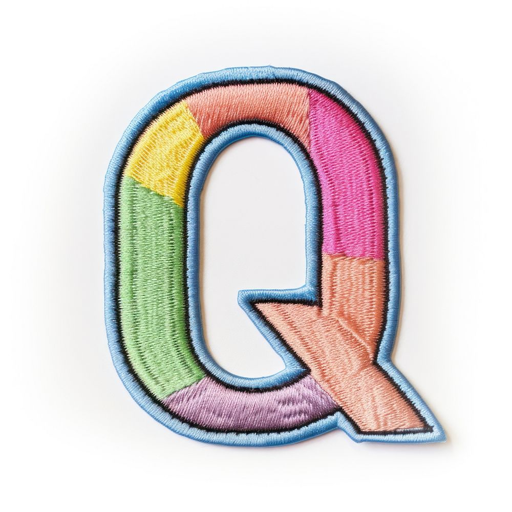 Patch letter Q text white | Premium Photo - rawpixel