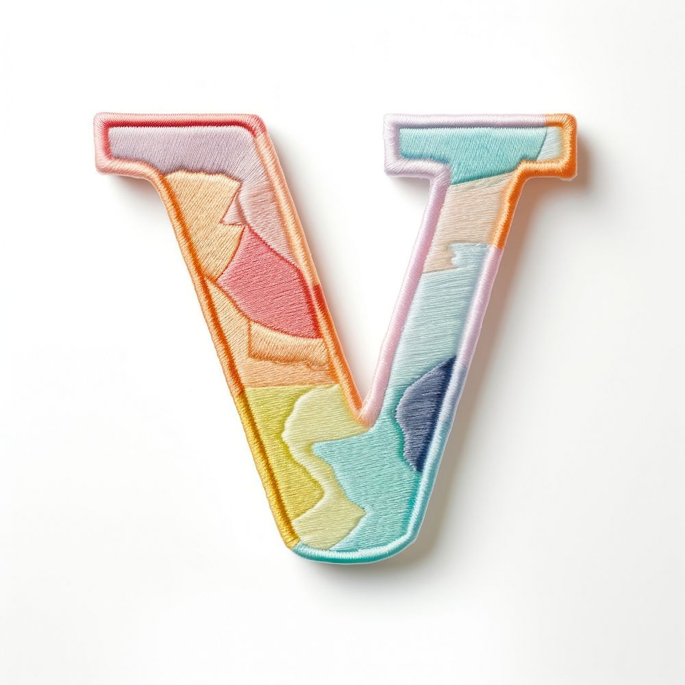 Patch letter V white background | Premium Photo - rawpixel