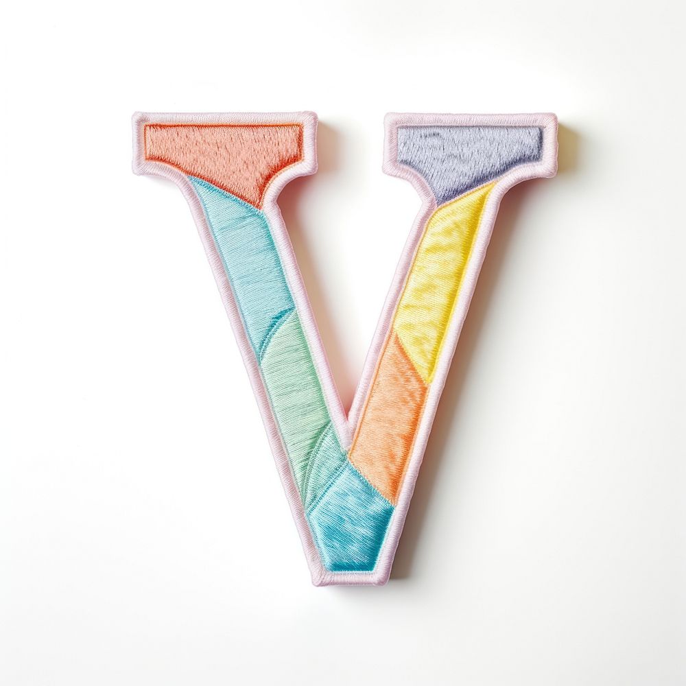Patch letter V white background | Premium Photo - rawpixel