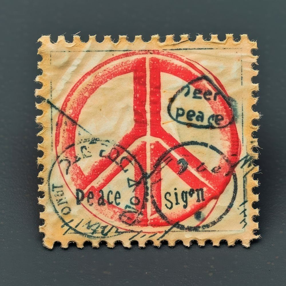 Peace Sign font postage stamp | Free Photo - rawpixel