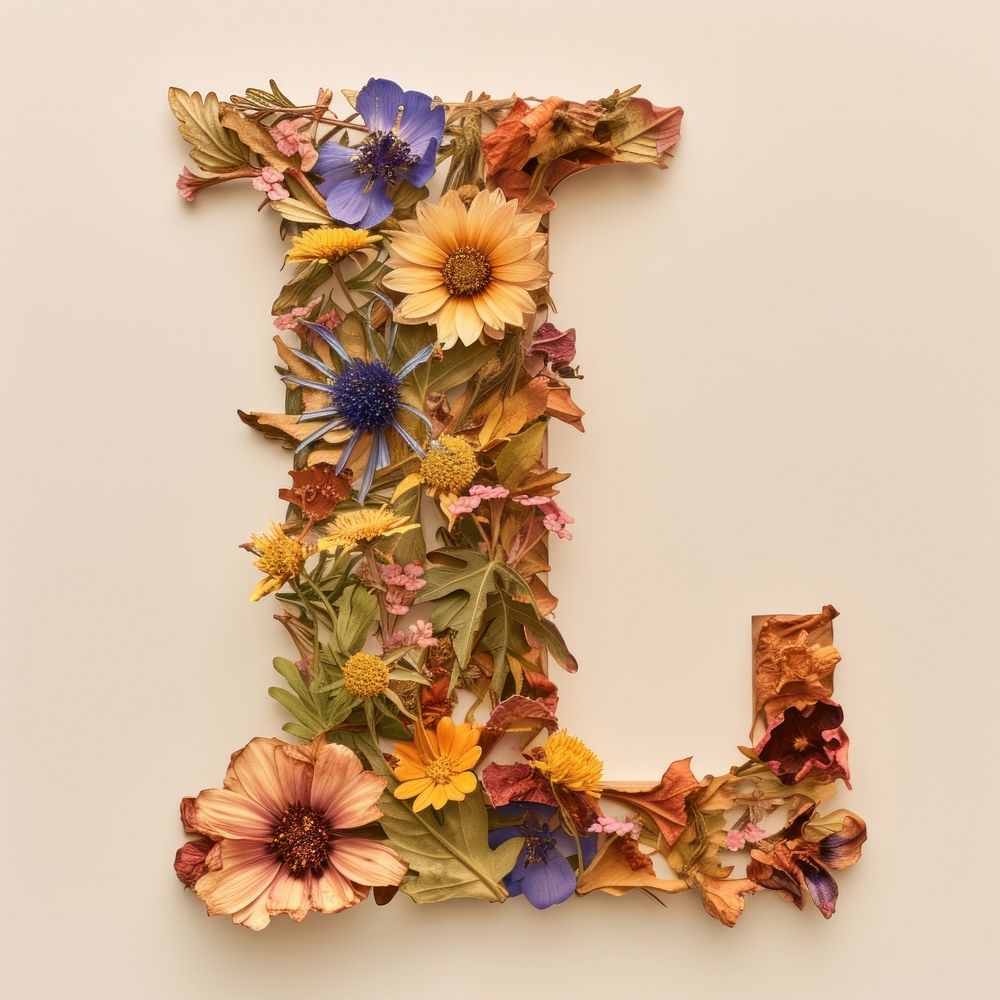 Alphabet L font flower art | Free Photo - rawpixel